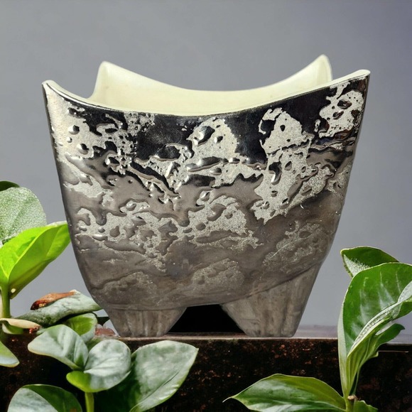 Vintage | Accents | Vintage Weeping Silver Ceramic Planter Standford Sebring Mid Century Vase ...